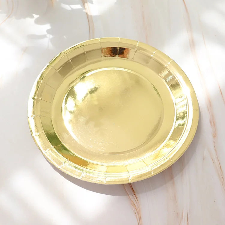 Gold Paper Plate 7" (10 pcs) – Party Heaven Canada