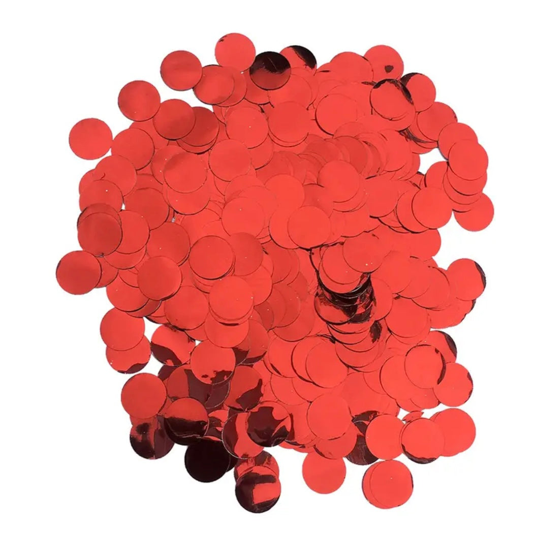 1cm Foil Confetti Dots Red (23 gr) – Party Heaven Canada